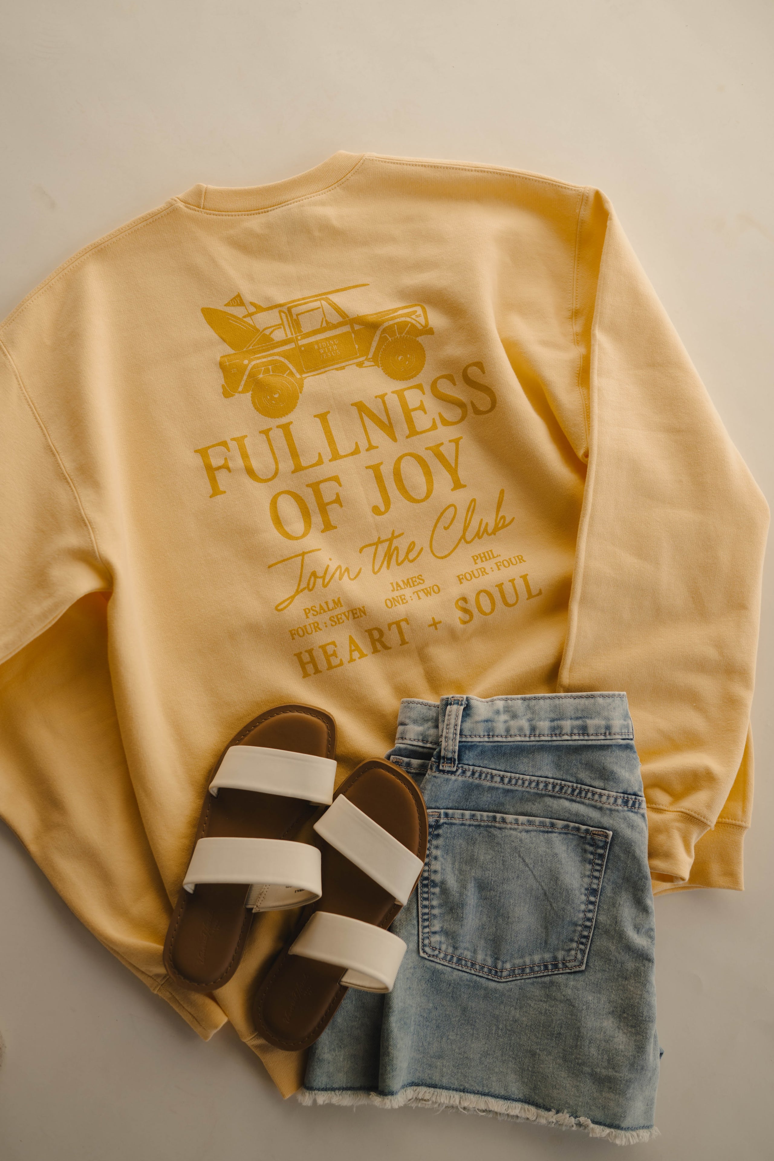 Choose Joy Club Pullover- Yellow – Dear Heart