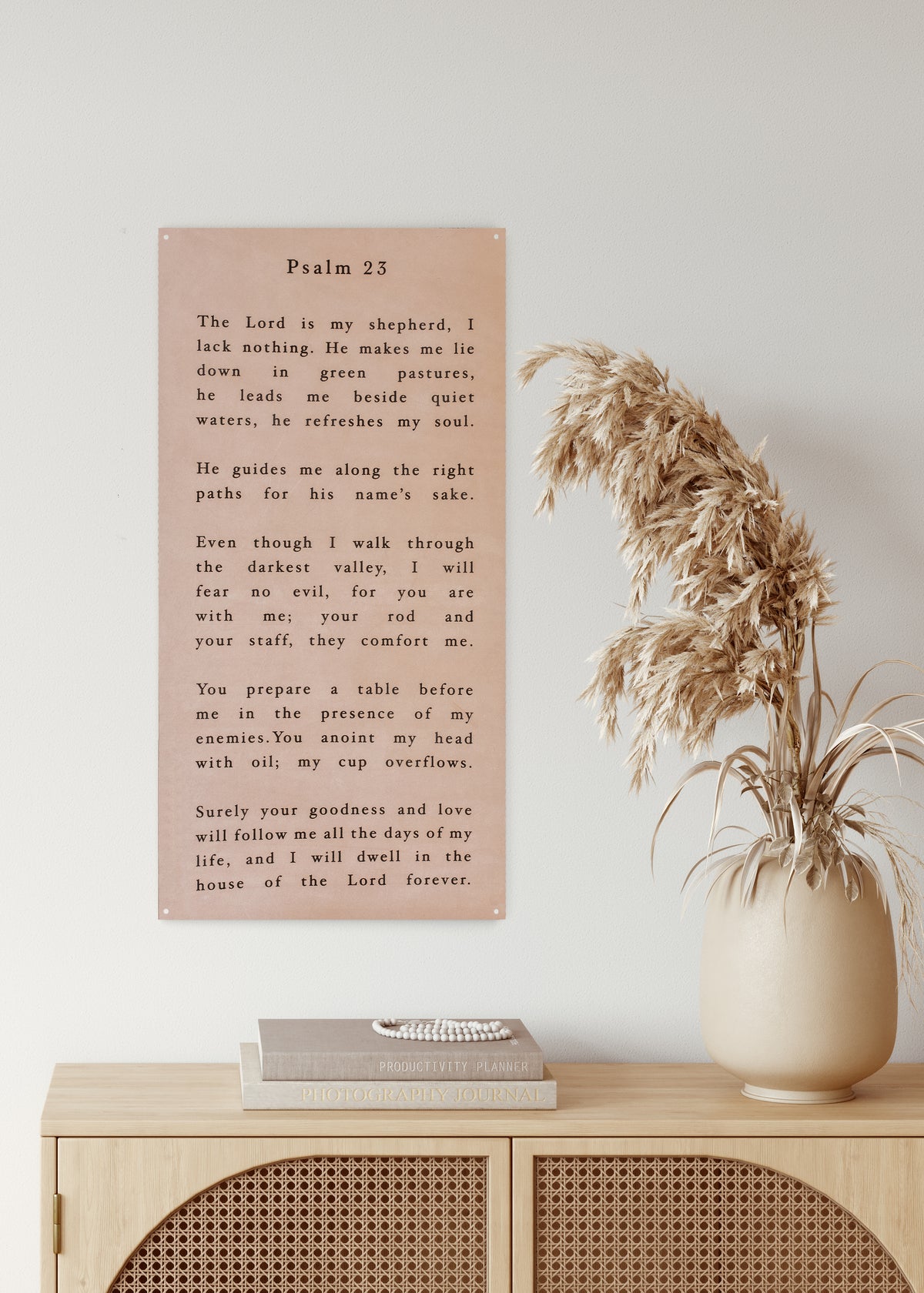 Psalm 23 Leather Banner – Dear Heart